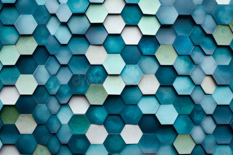 Background with a Pattern of Overlapping Hexagons in Shades of Blue and ...