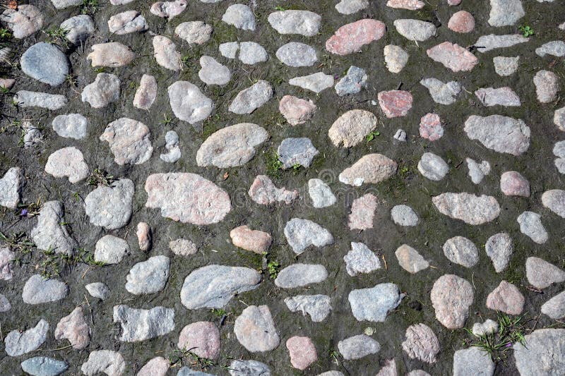 Background Pattern of Pathway with Buried Natural Stones Stock Image ...