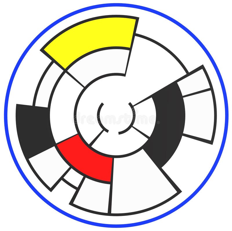 Colorist Circular Geometric Art Composition Over White Stock ...