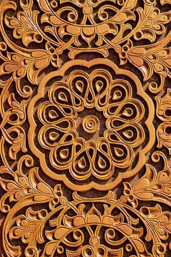 Background Pattern from Wood Carving Stock Image - Image of pattern ...