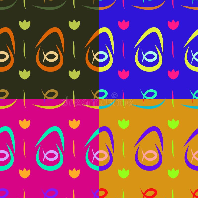 Background Patterns with Fish Dishes Stock Vector - Illustration of ...