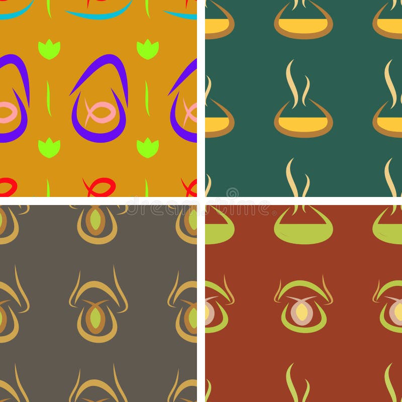 Background Patterns with Fish Dishes Stock Illustration - Illustration ...