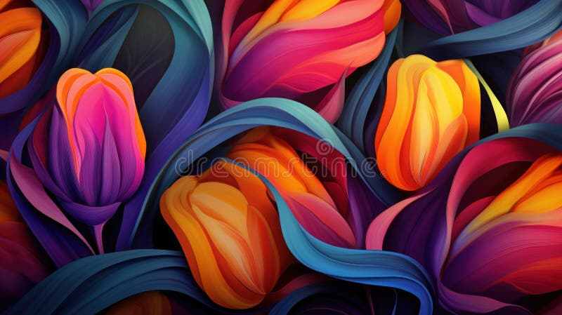 Background Patterns of Tulip Flower Stock Illustration - Illustration of composition, pretty ...