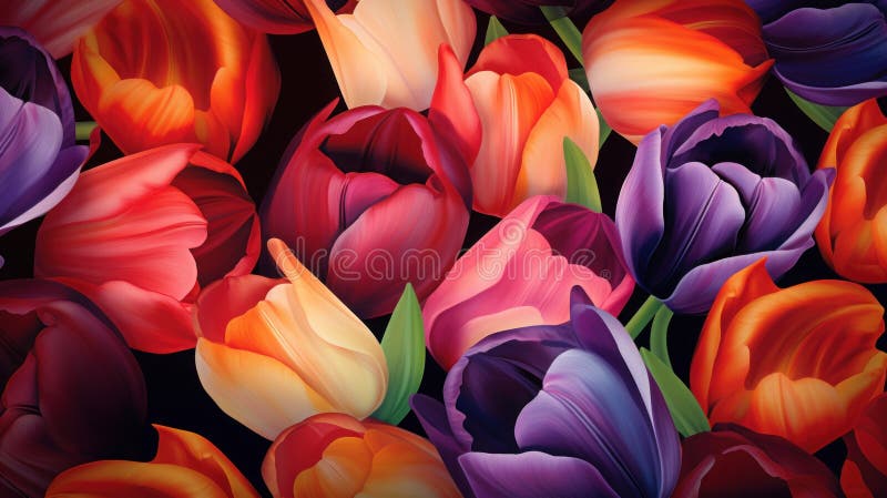 Background Patterns of Tulip Flower Stock Illustration - Illustration of pattern, space: 286567613