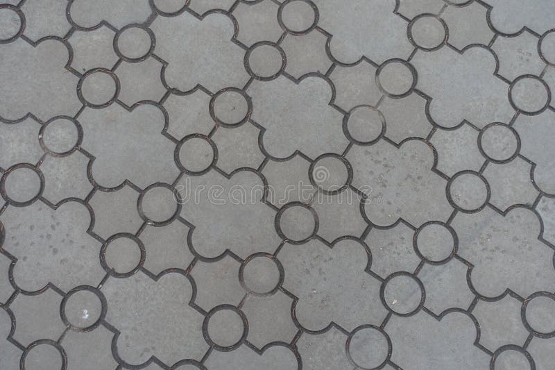 Background - Pavement of Curved Grey Interlocking Concrete Tiles Stock ...