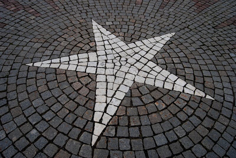 Background of Pavement with Star in Brick Pattern Stock Image - Image ...