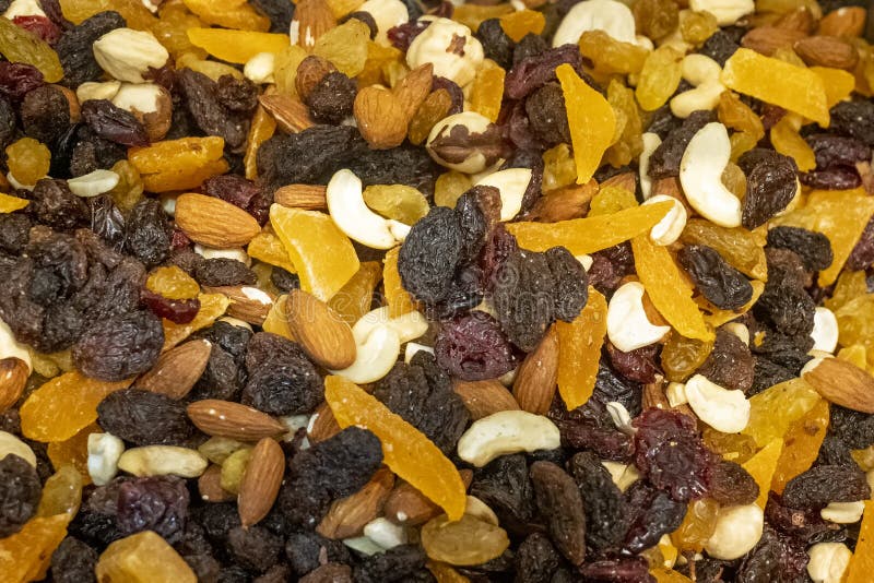 Background of Peanuts with Raisins, Close Up Stock Image - Image of ...