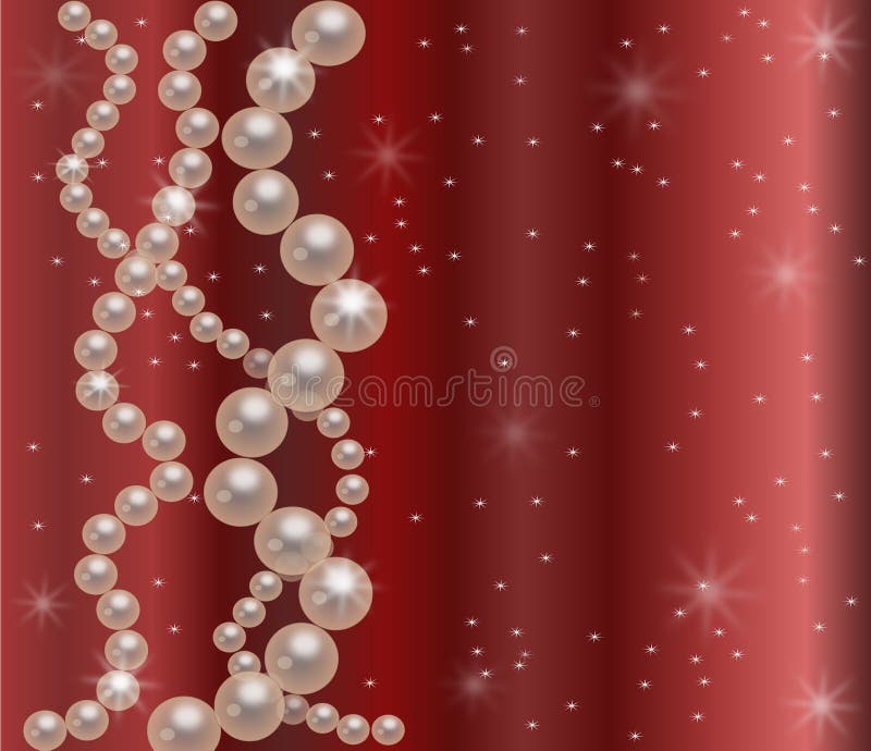 Background with Pearl Necklace Stock Illustration - Illustration of ...