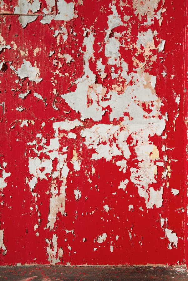 Background Peeled Red Scarlet Paint on the Wall. Stock Image - Image of ...