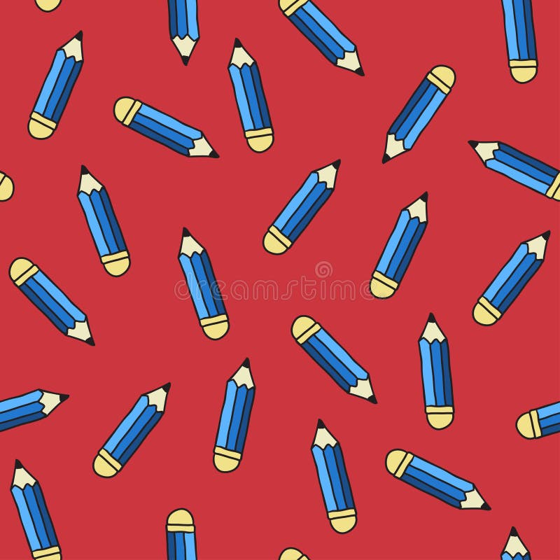 Background with Pencils. Vector Seamless Pattern Stock Vector ...