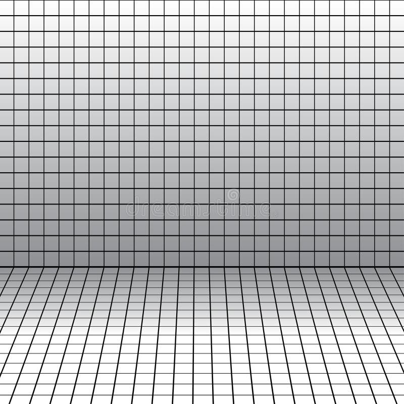 Blueprint with Abstract Perspective on Old Paper Stock Illustration ...