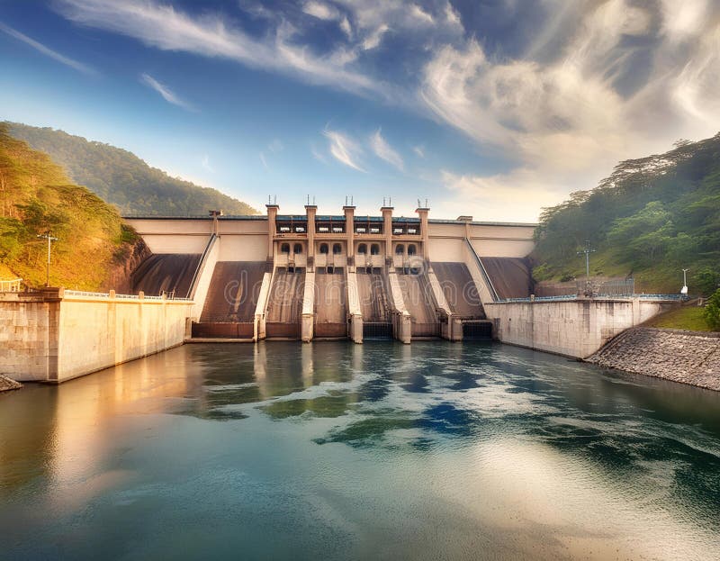 Giant sluice gate in a dam stock photo. Image of river - 317419740
