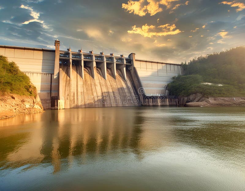 Giant sluice gate in a dam stock image. Image of cloud - 317419745