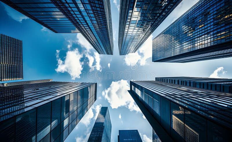 Background Photo of Modern Skyscraper Office Buildings, Taken from ...