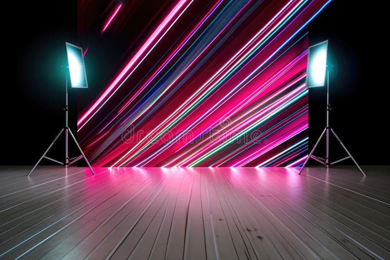 Background Photo Scenario with Multiple Colors Laser Neon Effects ...