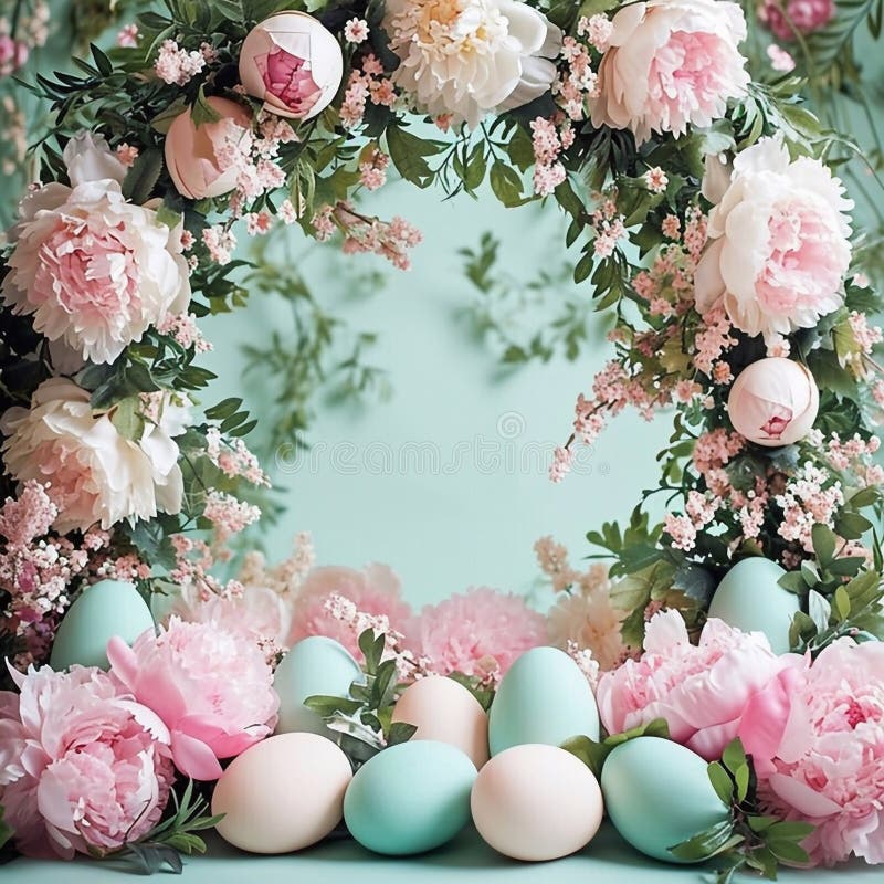 Easter Decor Arch with Flowers and Easter Eggs, Wedding Arch, Holiday ...