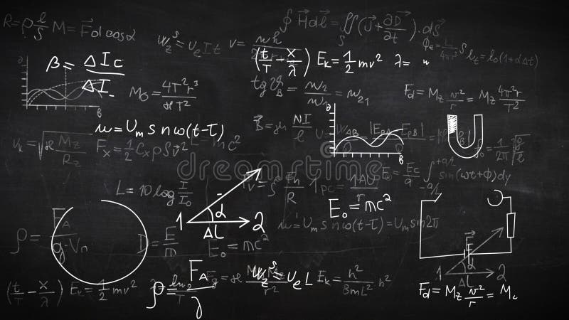Physical Formulas and Phenomenons on Chalkboard. Stock Vector ...