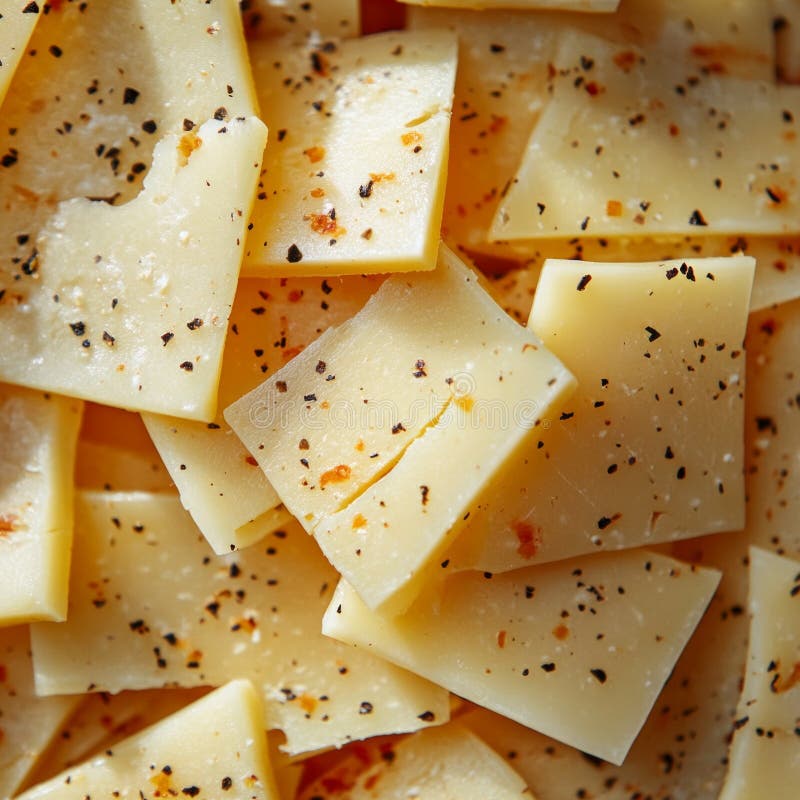 Background from Pieces of Parmesan Cheese with Spices. Top View. Stock ...