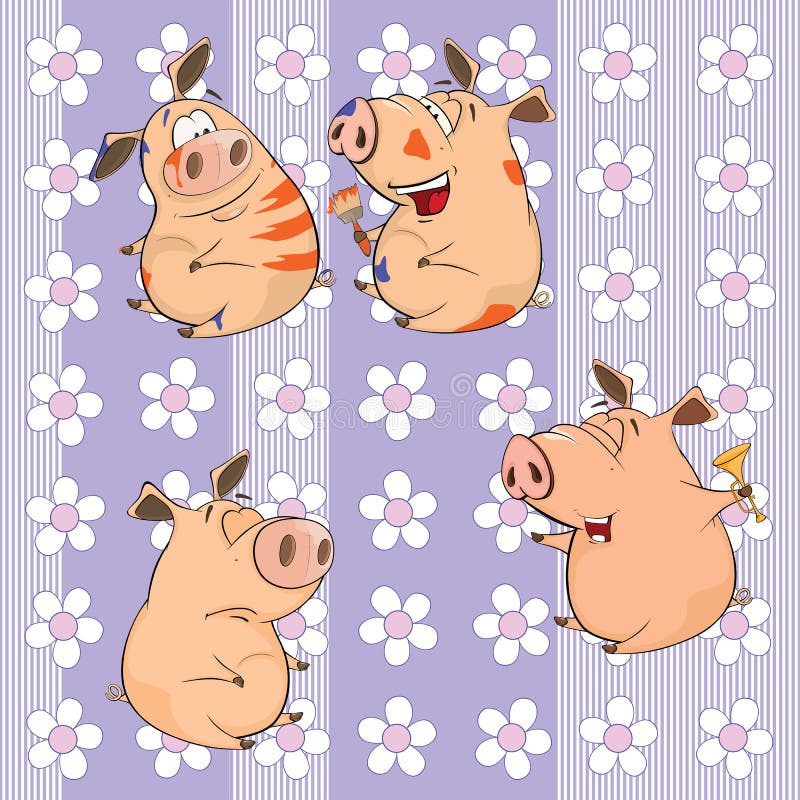 A Background with Pigs Seamless Pattern Stock Vector - Illustration of ...