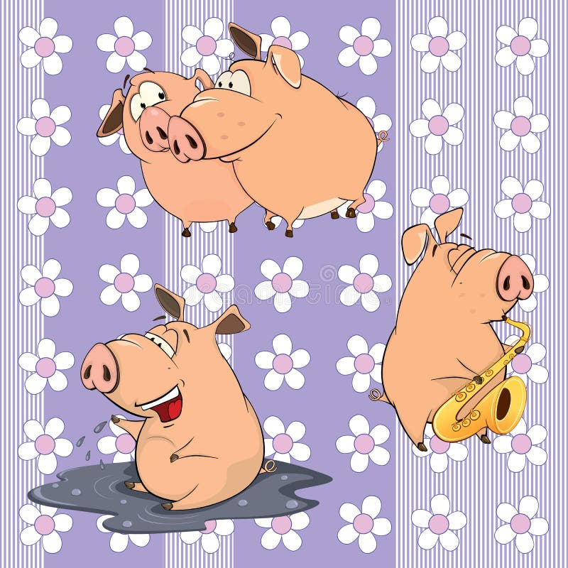 A background with pigs stock vector. Illustration of cute - 59346811