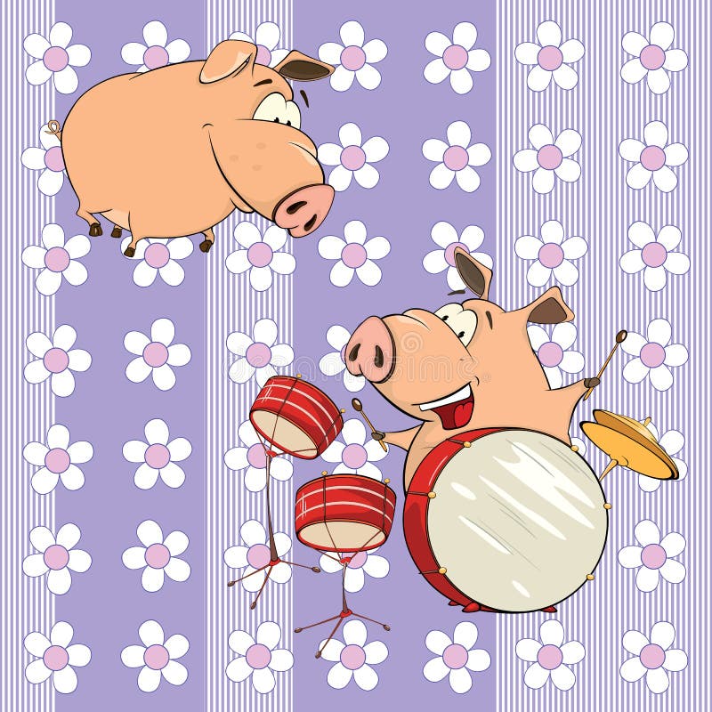 A background with pigs stock vector. Illustration of artist - 59467174