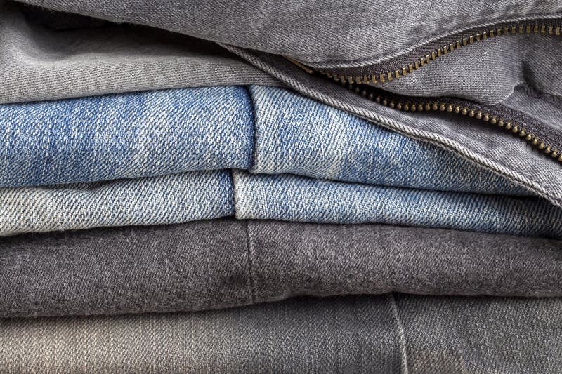 Background of Pile of Jeans Color Variations Stock Photo - Image of ...