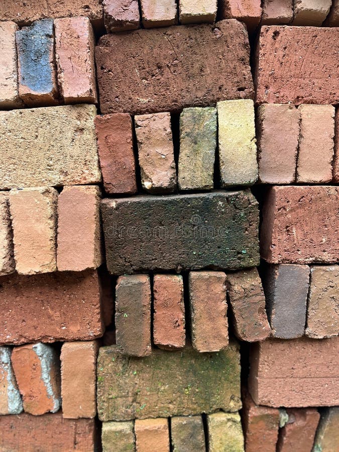 The Background of Piles of Bricks is Precisely Arranged Stock Photo ...