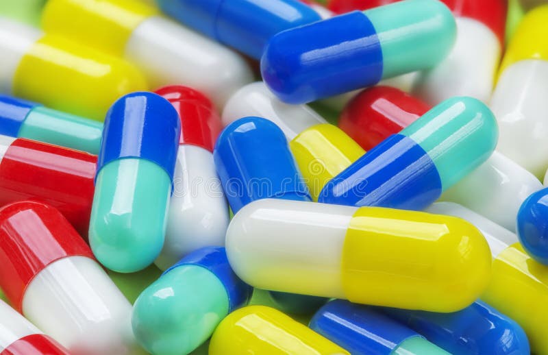 Background of Pills of Different Colors from Different Viruses Stock ...