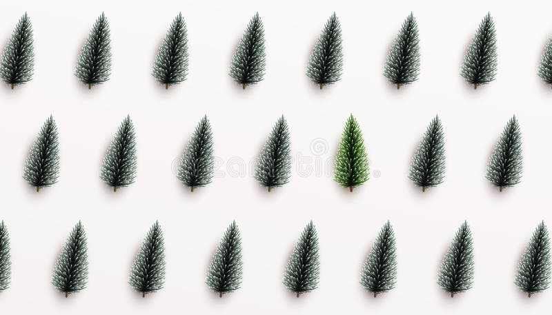 Background with Pine and Spruce Decorative Trees. Christmas Green Tree ...