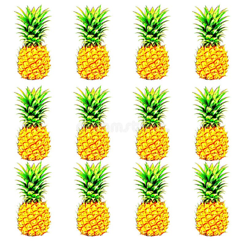 Pineapple Texture. Seamless Pattern with Tropical Ananas Stock Vector ...