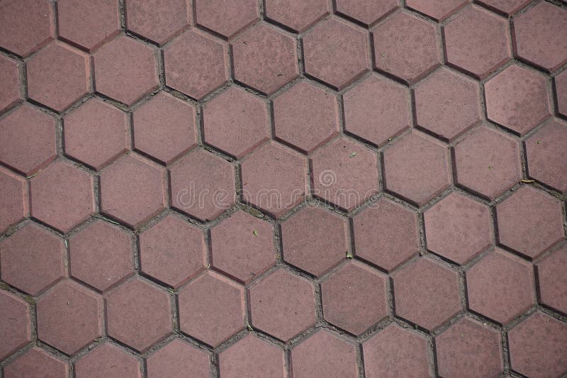 Background - Pink Pavement with Honeycomb Geometric Pattern Stock Photo ...
