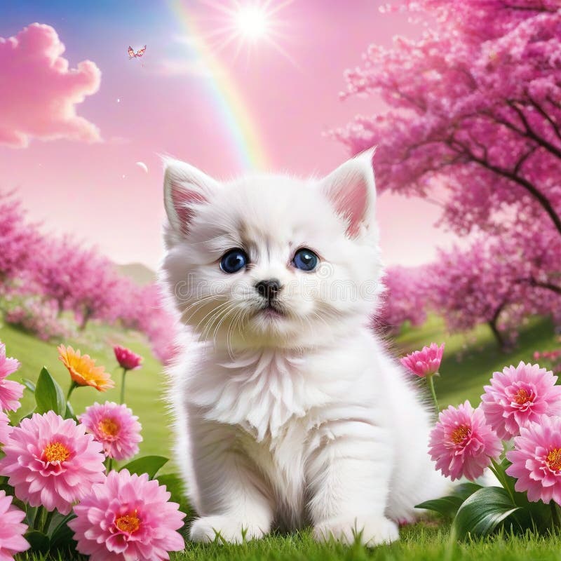 Background Pink with Dog and Cat Looking Stock Illustration ...