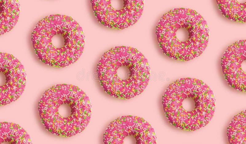 Background of Pink Donuts Stock Photo Stock Image - Image of design ...