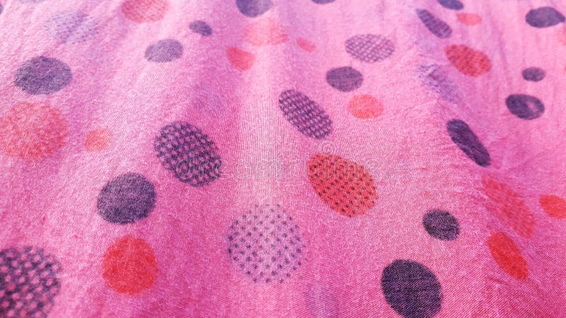 Background of the Pink Fabric Surface with a Colored Dot Motif Stock ...