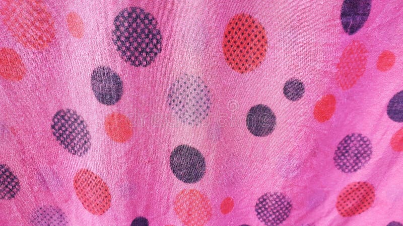 Background of the Pink Fabric Surface with a Colored Dot Motif Stock ...
