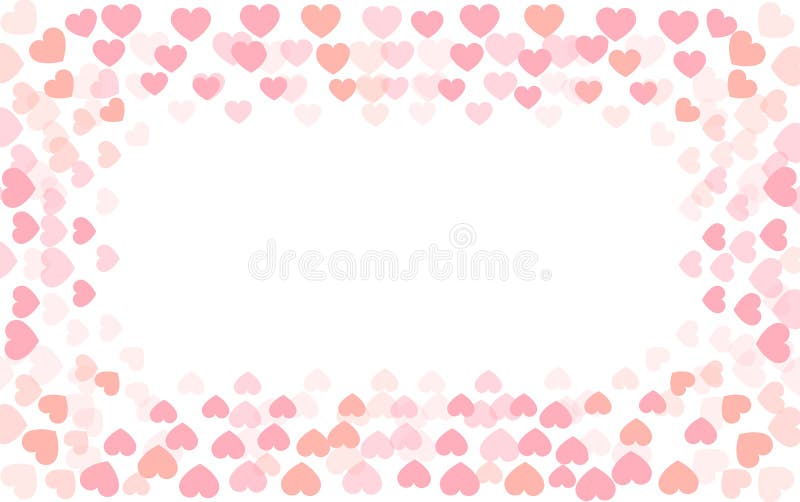 Background with Pink Hearts. Border with Pink Hearts. Lovely Frame for ...