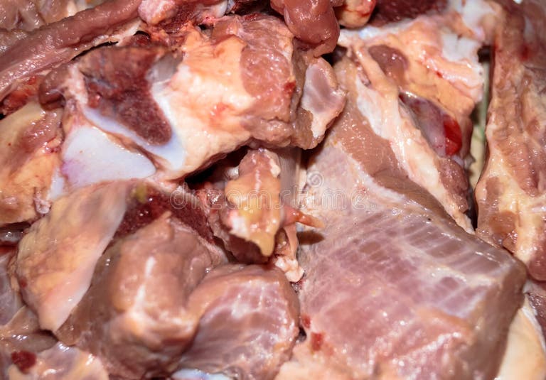 Background of Pink Meat with Rib of Beef Eat Stock Photo - Image of ...