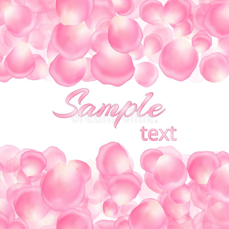 Background with Pink Petals and Text Stock Vector - Illustration of ...