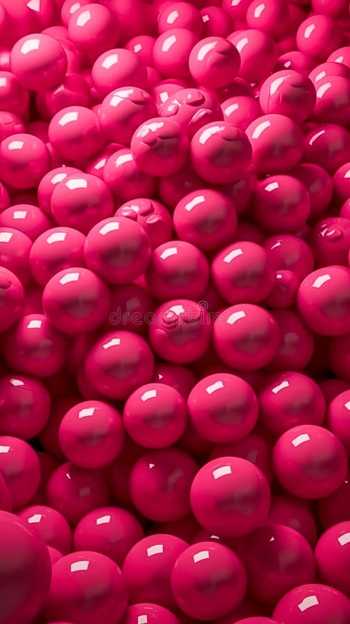 Background of Pink Plastic Balls, Generative AI. Stock Illustration ...