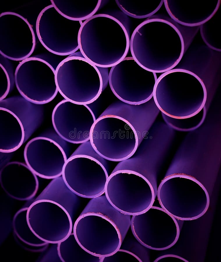 Background of the Pink Plastic Pipes in Stacked Stock Image - Image of ...