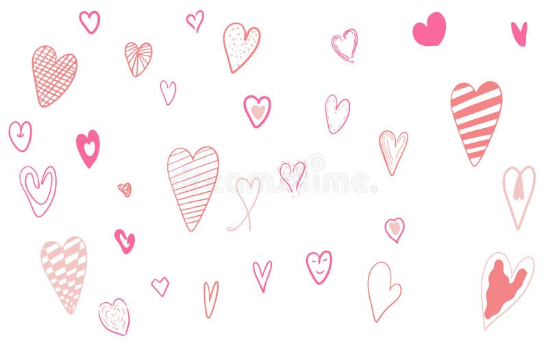 Background with Pink Various Small Hearts Stock Vector - Illustration ...