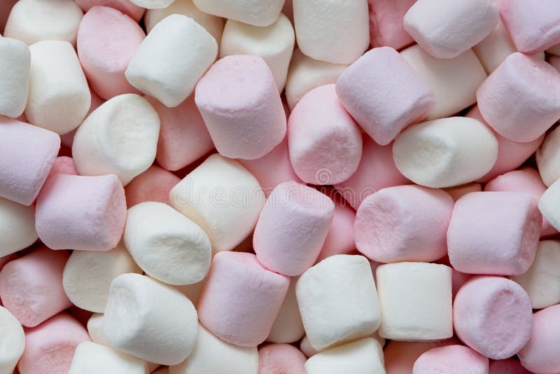 Background of Pink and White Mini Marshmallows from Above Stock Photo ...