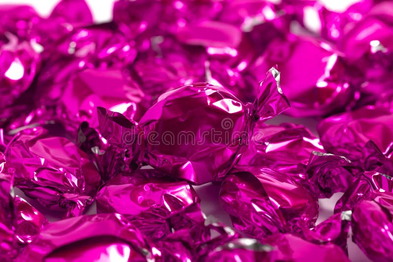 Background of Pink Wrapped Candy Stock Photo - Image of paper, round ...