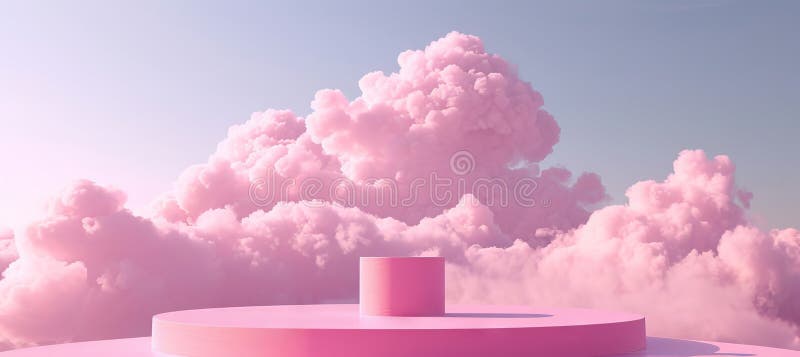 Background Podium Pink 3d Product Sky Platform Display Cloud Pastel ...