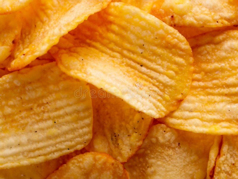 Background of Potato Chips, Top View Stock Photo - Image of crispy ...