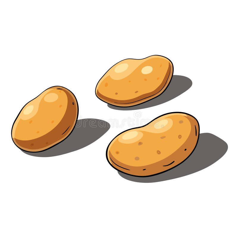 A Background of Potato Skins, Each with Its Shadow, Scattered Across ...