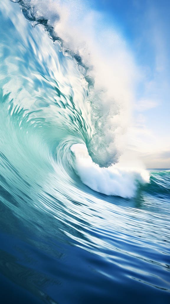 Background of a Powerful Surf Able Wave Breaking in the Ocean Stock ...