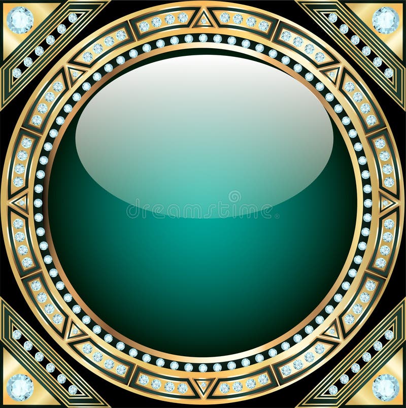 Background with Precious Stones, Gold Pattern in Stock Vector ...