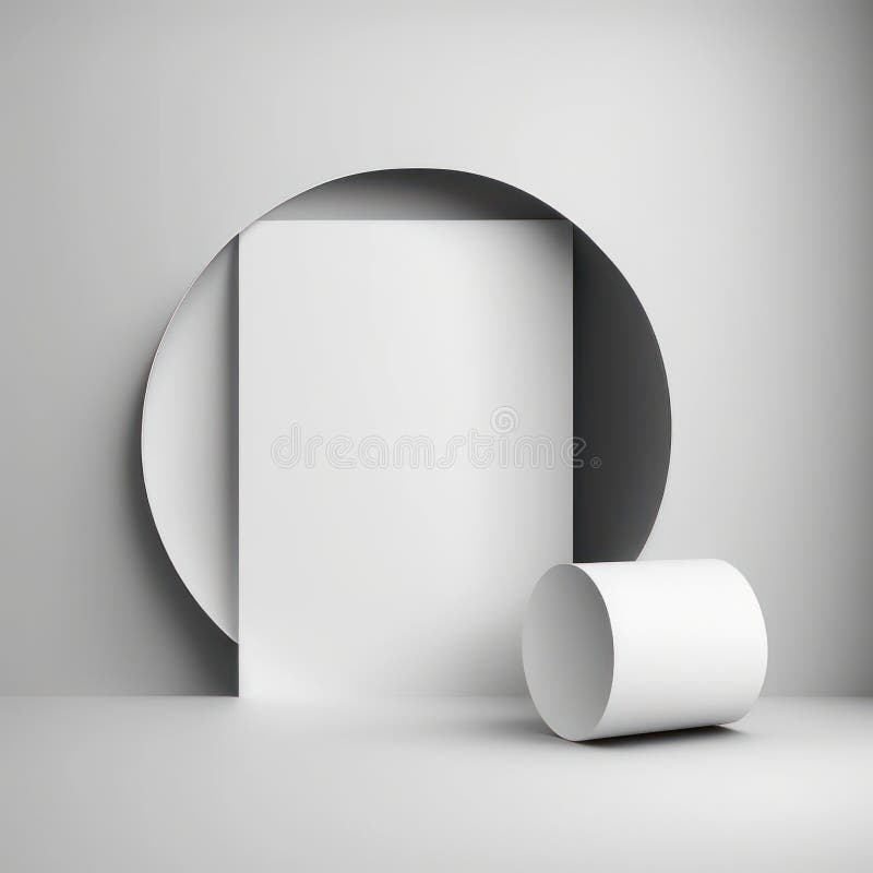 Background for Product Presentation, Cylinder with a Curved Surface. AI ...