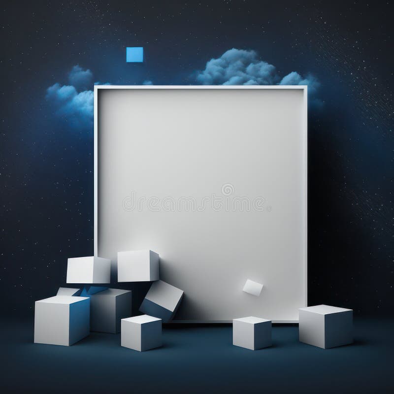 Background for Product Presentation, Glowing Stars and Silver Clouds ...